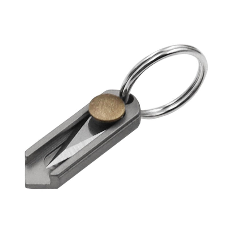 Cool Pure Titanium Mini Push Knife Keychain Pendant Unpacking Sharp Un ...