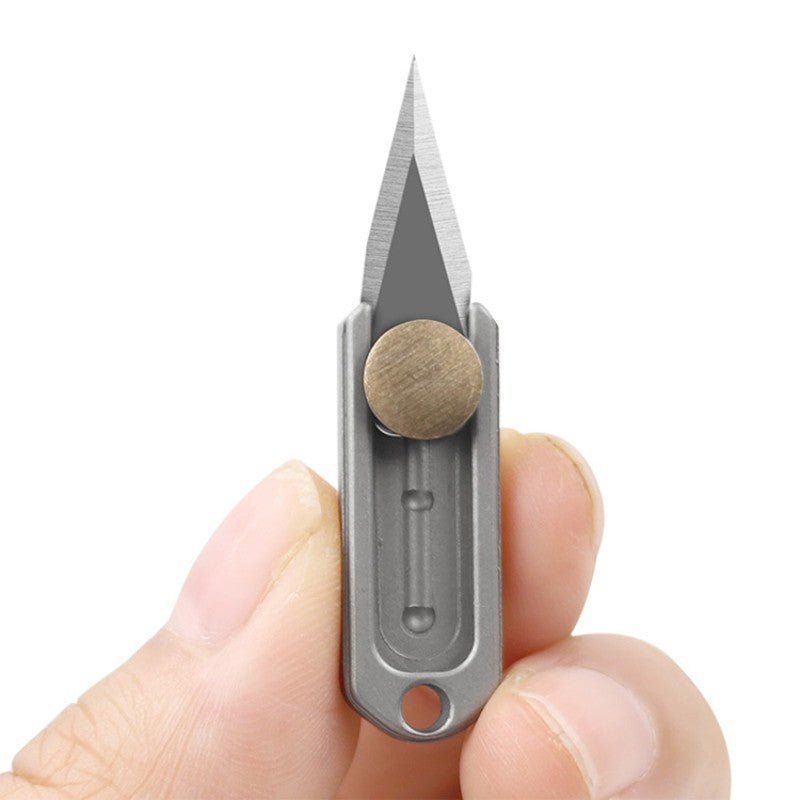 Cool Pure Titanium Mini Push Knife Keychain Pendant Unpacking Sharp Un ...
