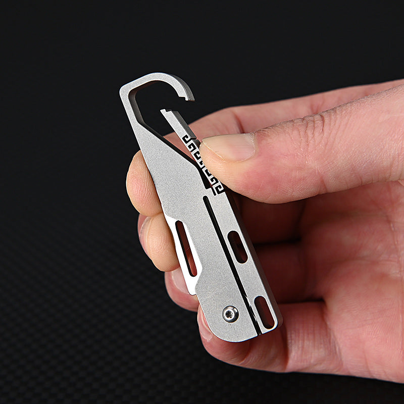 Titanium Alloy Multi-Tool Keychain Outdoor EDC Self-defense Tool Campi ...